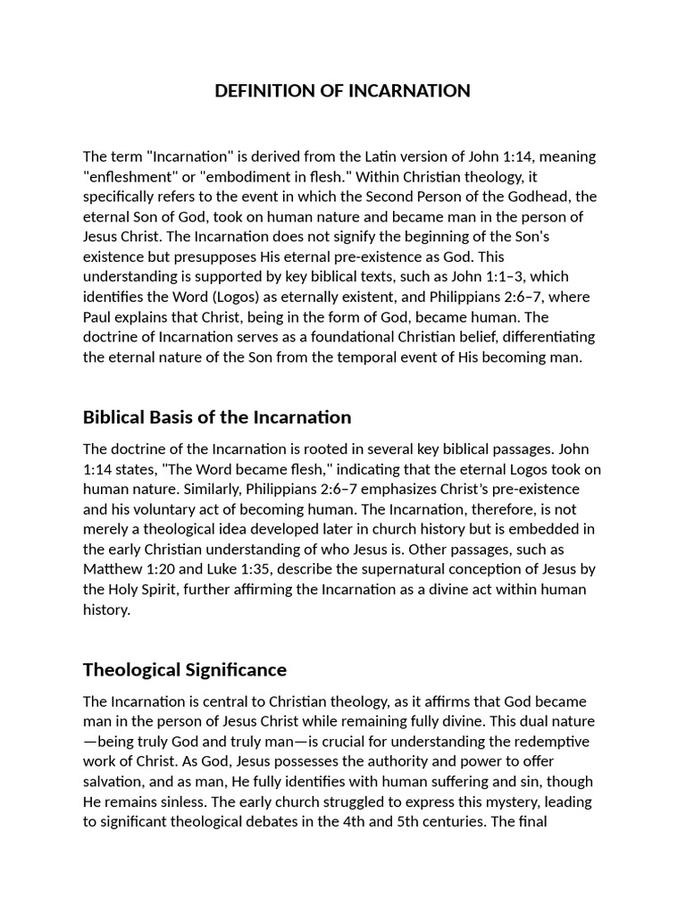 Christ and Salvation - Incarnation | PDF | Incarnation (Christianity) | Jesus