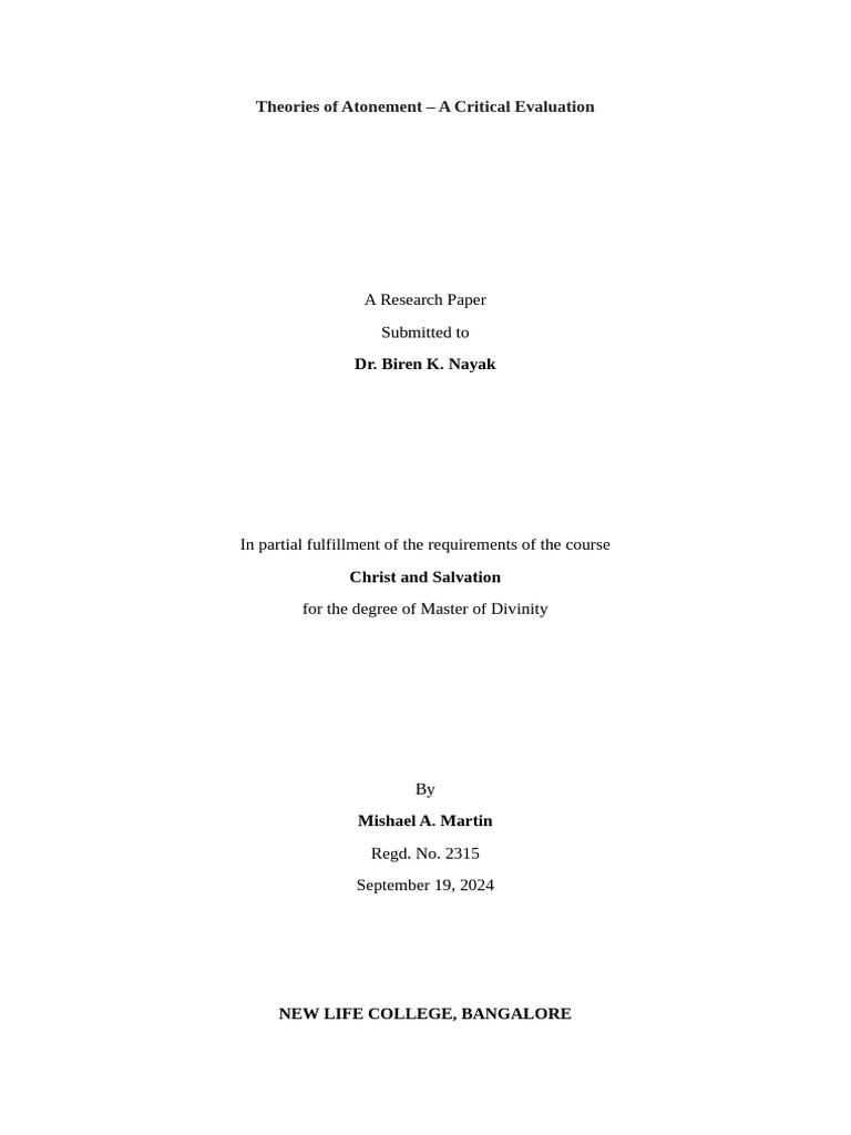 Christ and Salvation - Research Paper | PDF | Christian Belief And ...