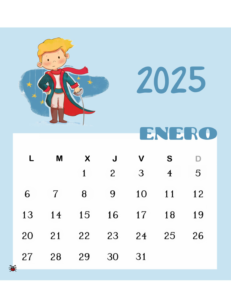 calendario 2025 principito | PDF