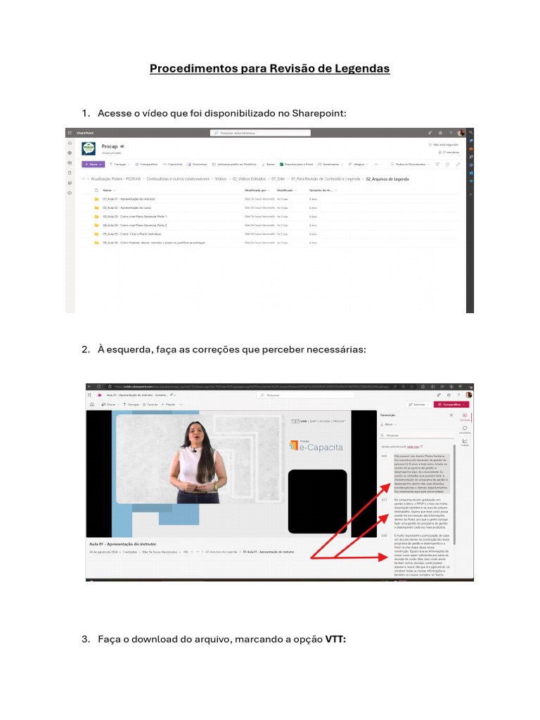 Revisão de Legenda - Procap | PDF