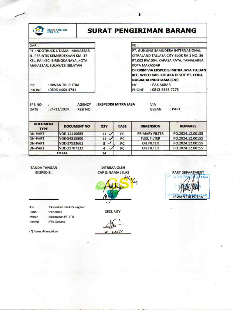 PO-2024-12-00155 SPB & DN PT. GSI | PDF
