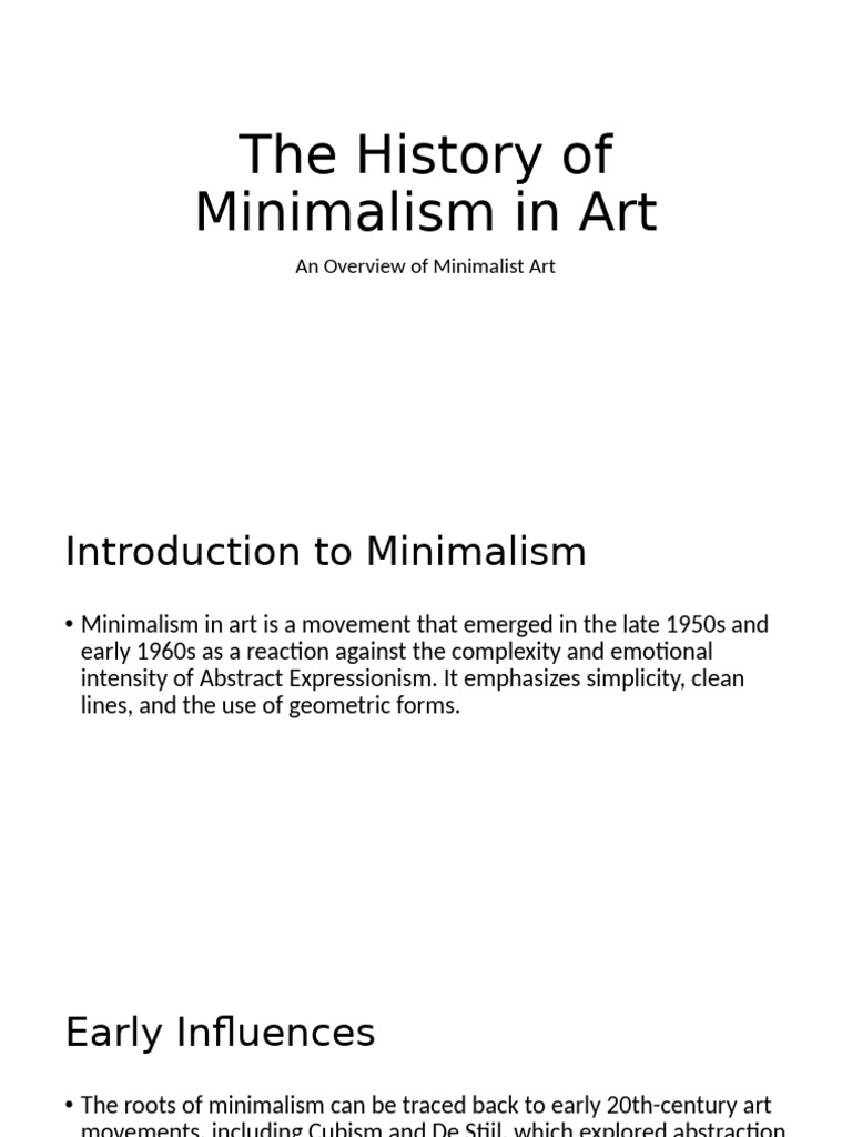 History of Minimalism in Art | PDF | Minimalism | The Arts