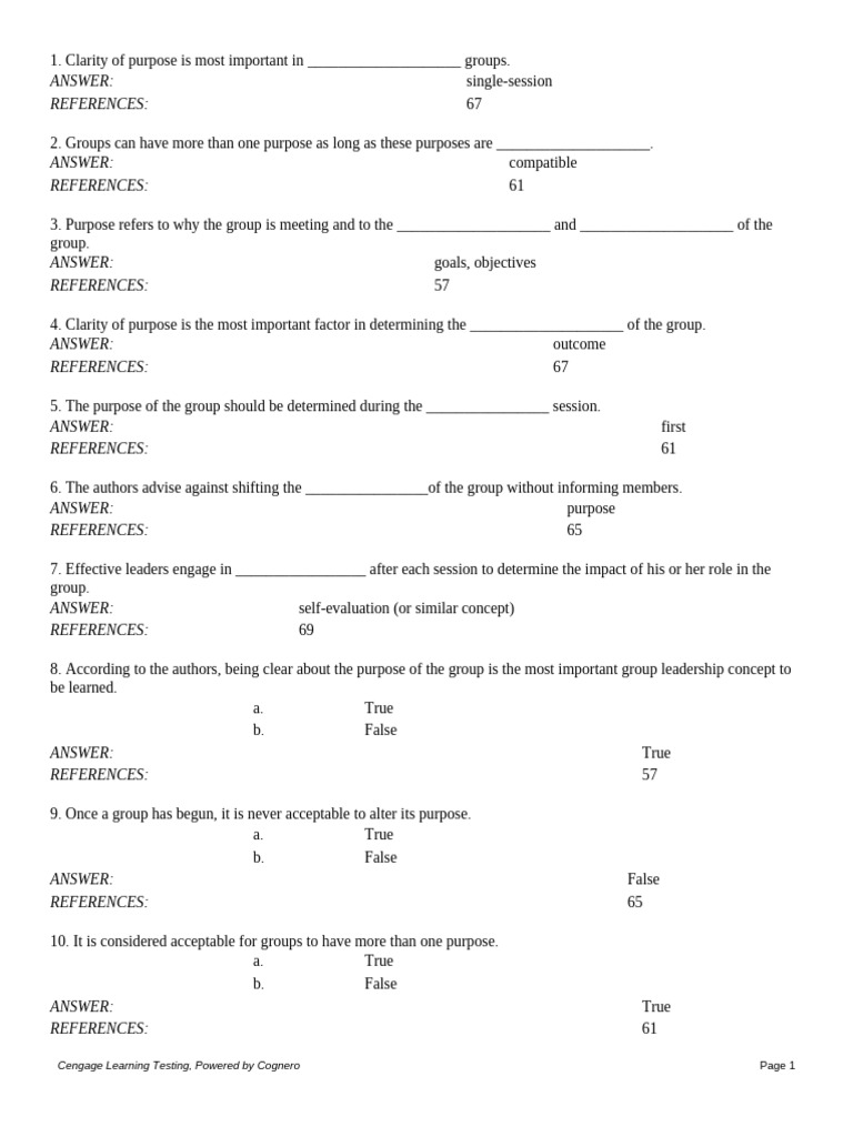 Chapter 3 Purpose of Groups | PDF | Psychological Concepts | Social ...