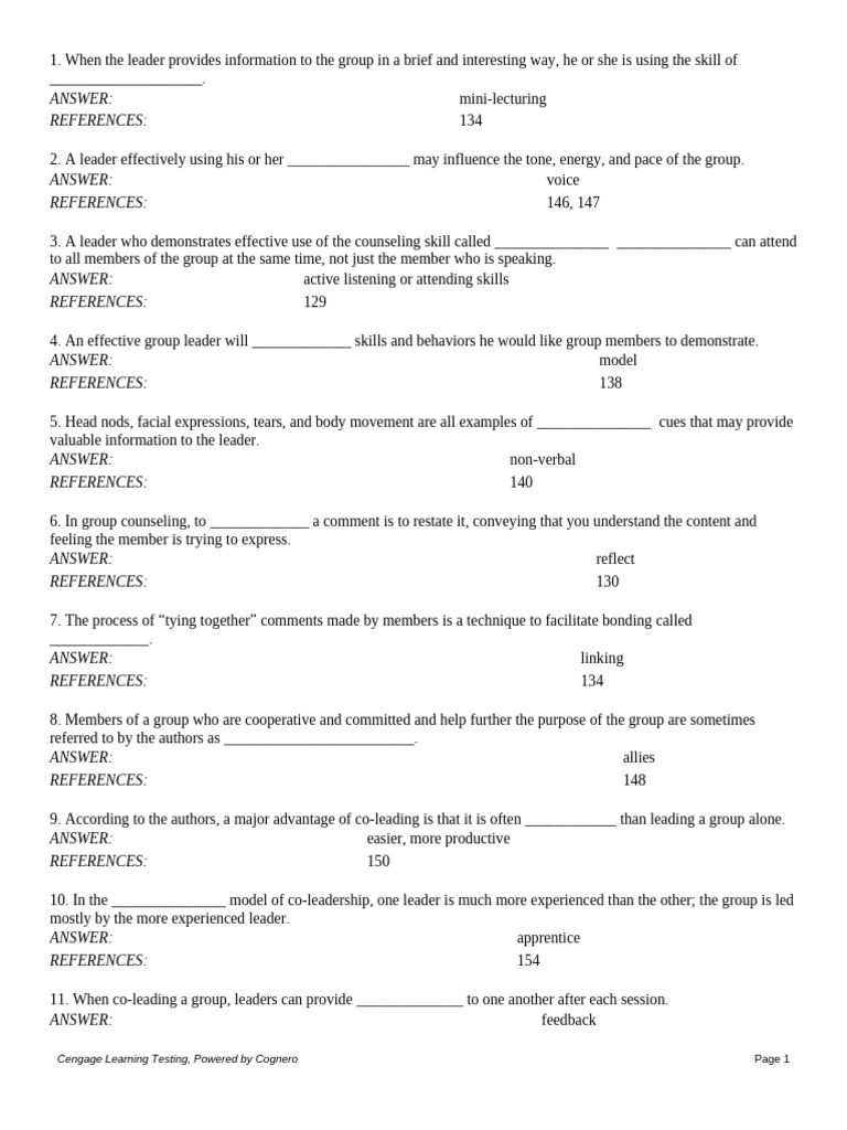 Chapter 6 Basic Skills For Group Leaders | PDF | Nonverbal Communication | Behavioural Sciences