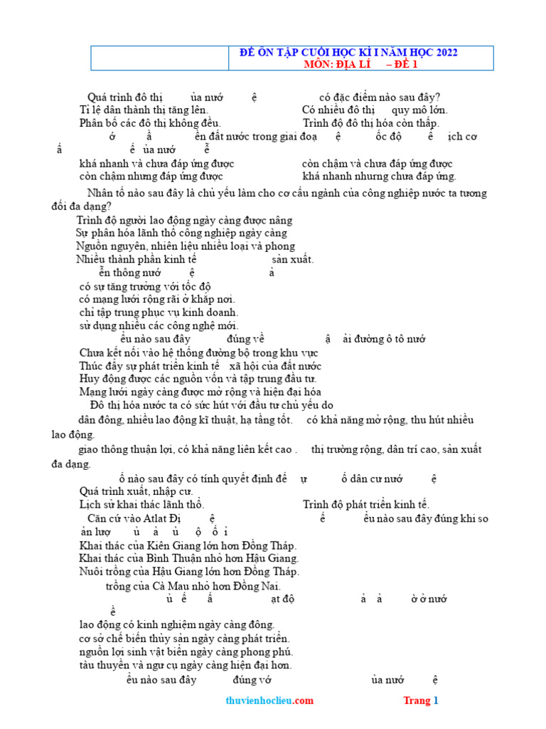 thuvienhoclieu.com-Bo-de-thi-HK1-mon-DIA-12-nam-2022-2023-co-dap-an | PDF