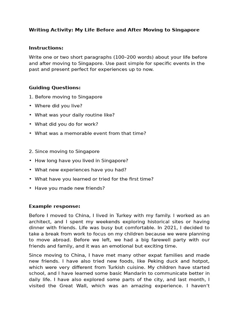 Writing Activity | PDF