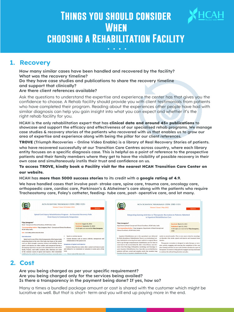 Guides - Things To Consider - HCAH | PDF | Physical Therapy | Drug ...