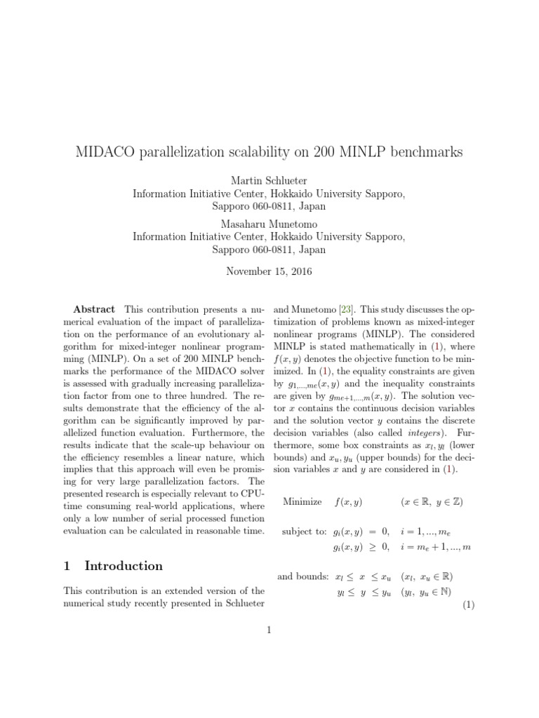 JAISCR - Schlueter - Munetomo Midaco | PDF | Mathematical Optimization | Linear Programming