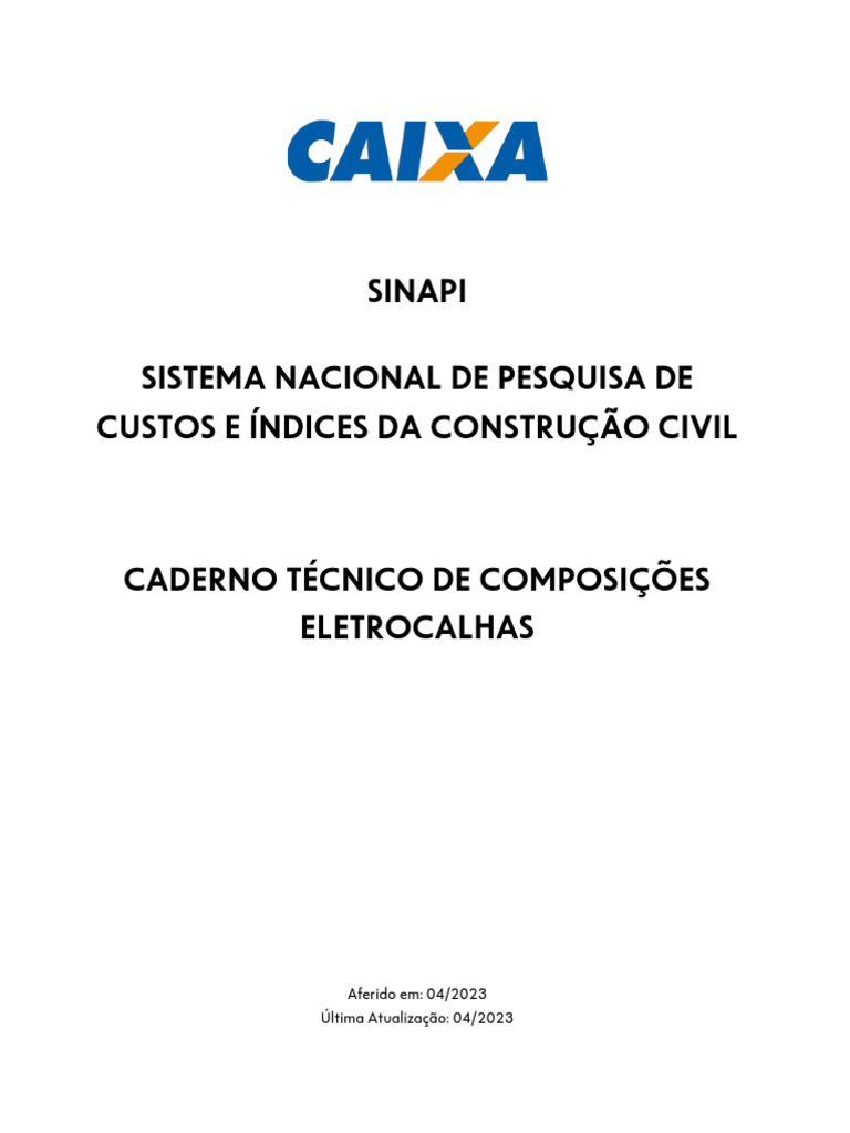 Sinapi CT Eletrocalhas 04 2023 | PDF | Parafuso | Metais