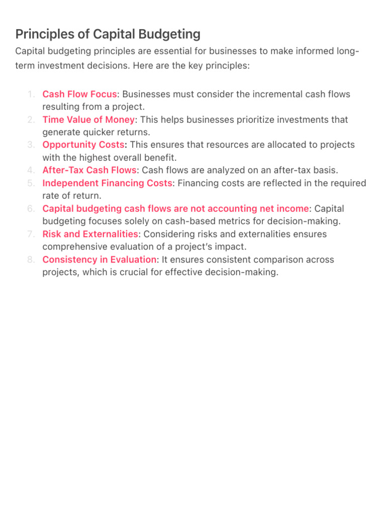 Principles of Capital Budgeting | PDF