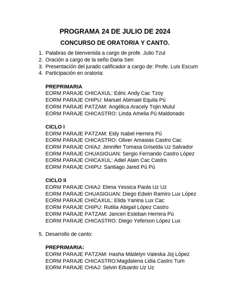 Programa Del 24-07-2024 | PDF