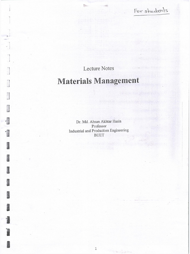 Materials Management Book - AAH | PDF | Business | Management Accounting