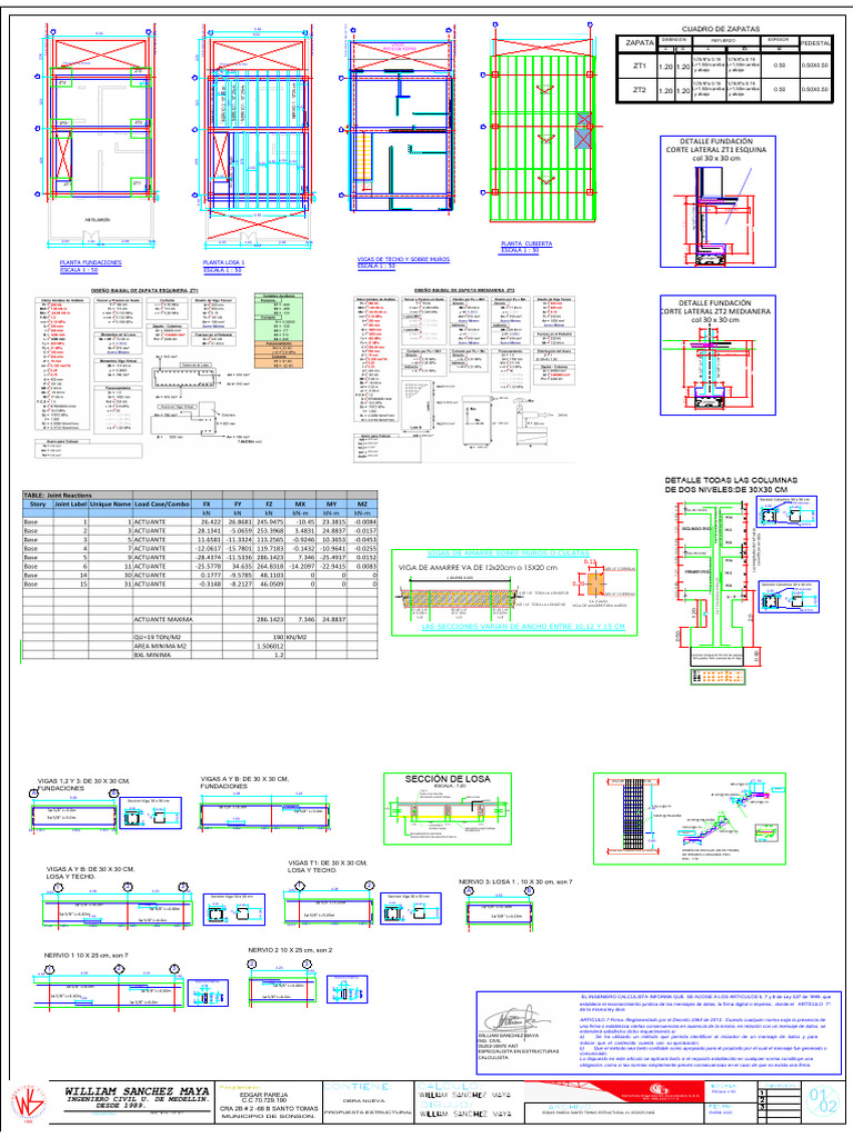 Edgar - Pareja - Santo - Tomas Estructural V2-05022025plano 1 de 2 - Model | PDF