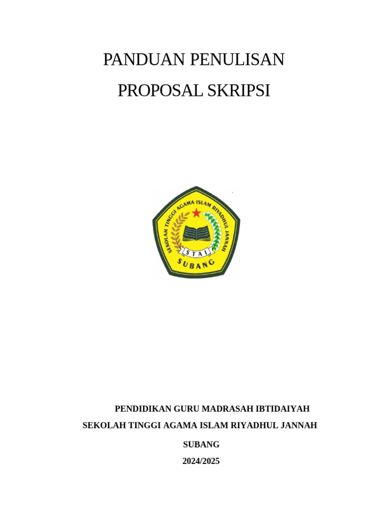 PANDUAN PENULISAN PROPOSAL | PDF