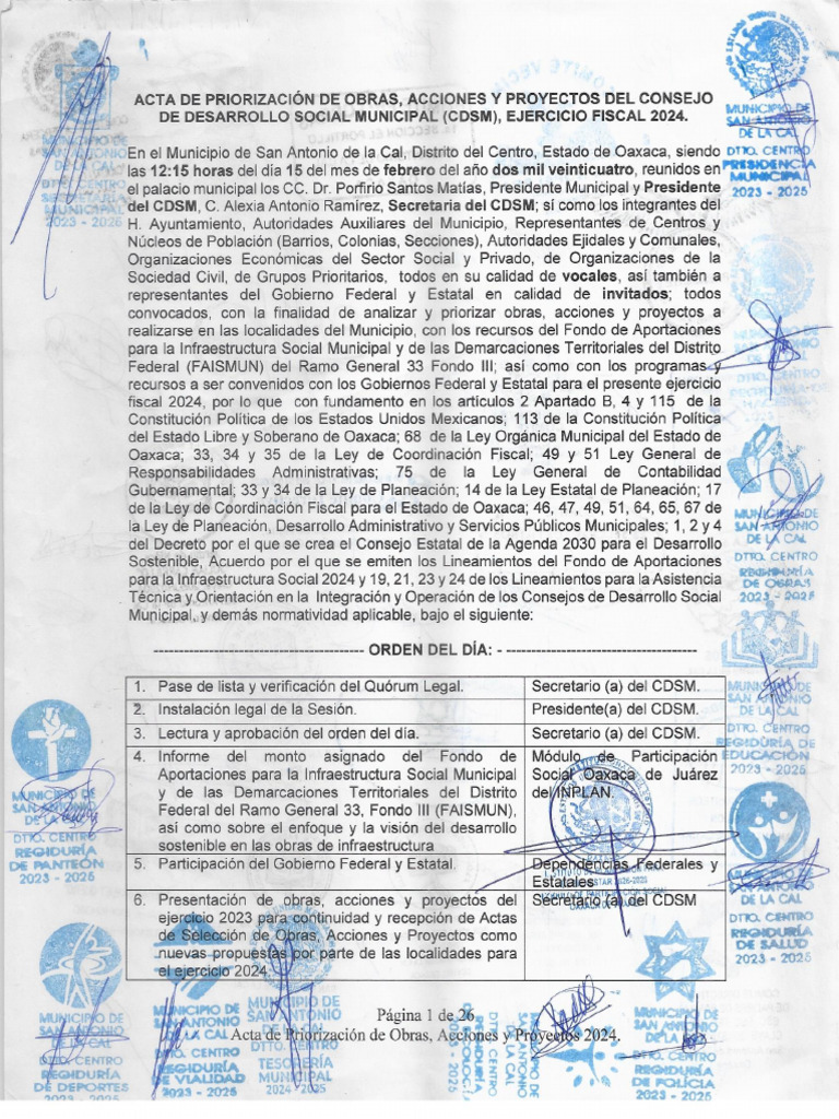 Priorizacion de Obras 2024 San Antonio de La Cal | PDF