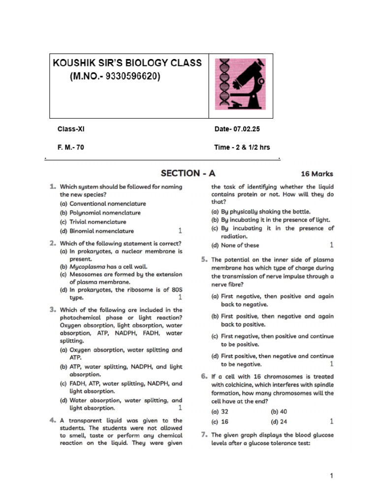 Xi F.S. Test-1 KK Sir (24-25) | PDF