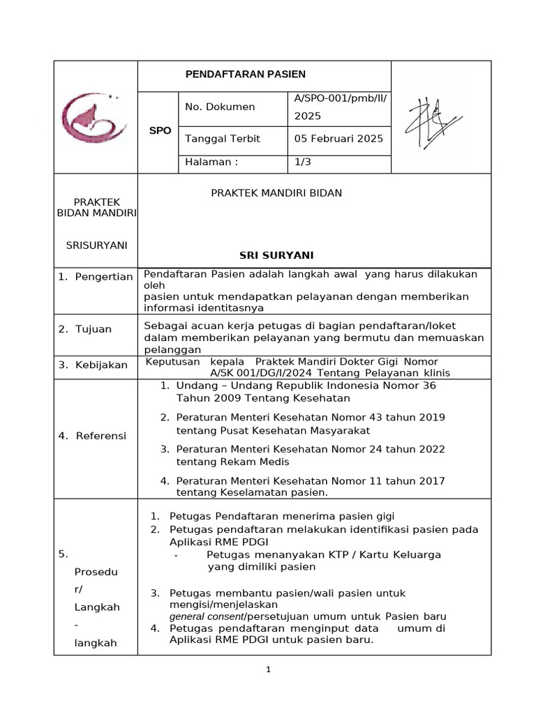 Contoh Format Spo Pendaftaran | PDF