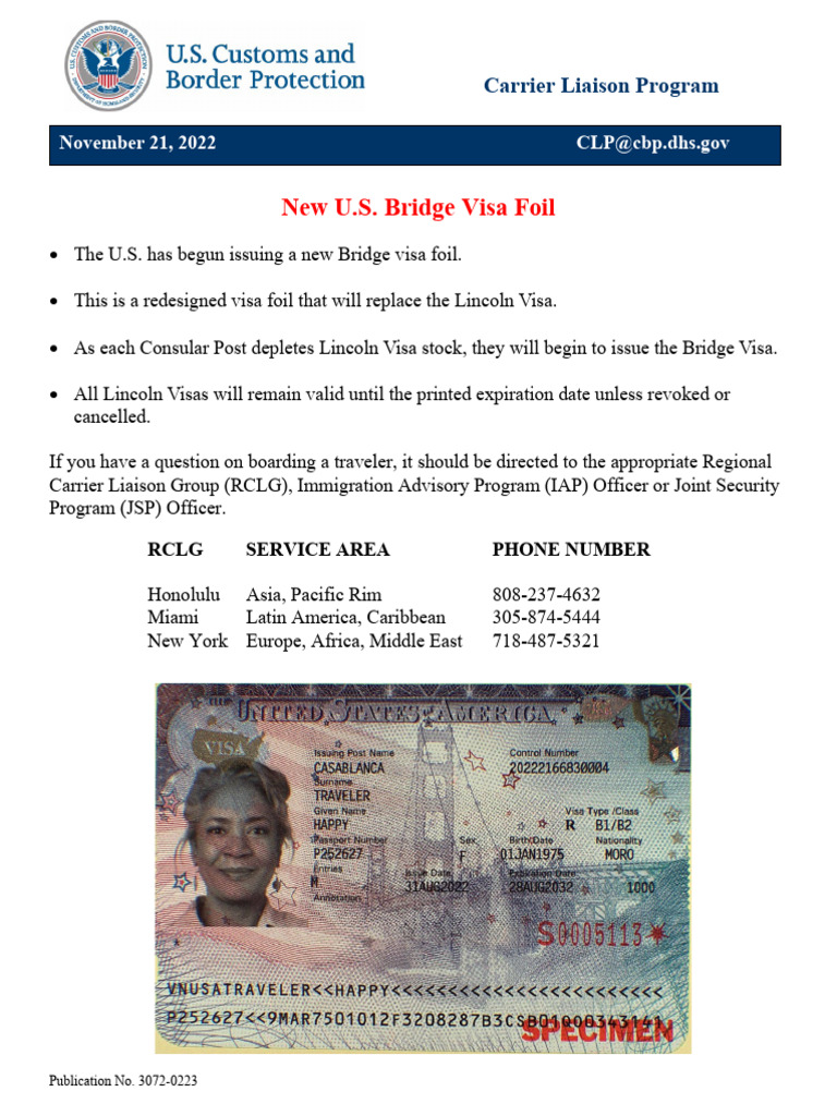 US. Bridge Visa Foil - 20221121 | PDF