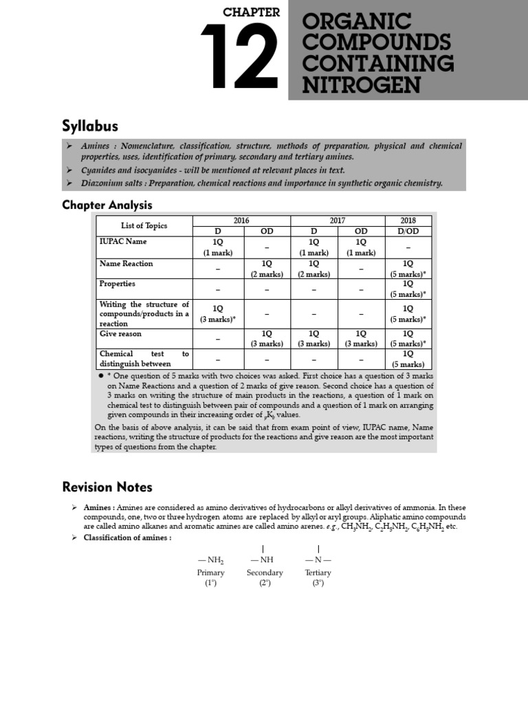 Amines PYQ | PDF | Amine | Chemical Compounds