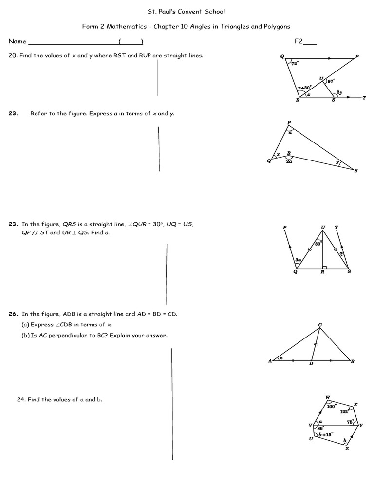 Angles in Triangles and Polygons | PDF