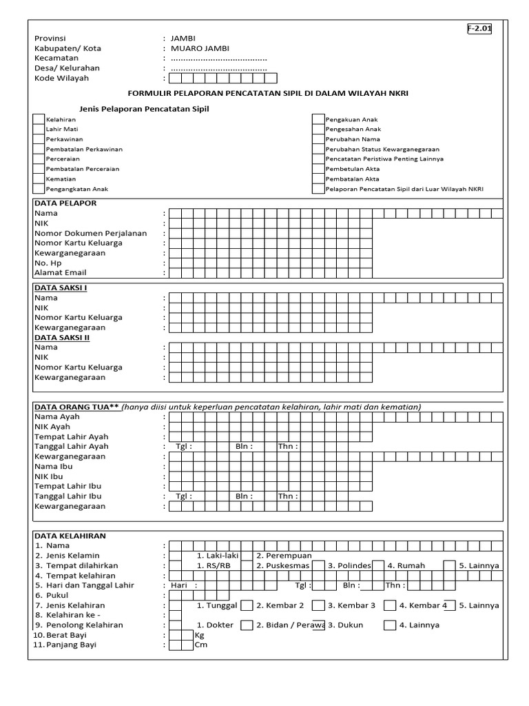Formulir Capil Akte Baru 2022 | PDF