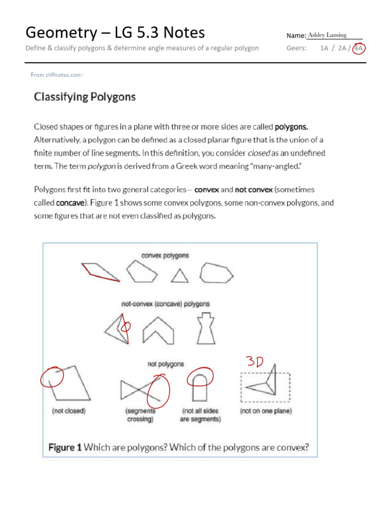 Polygon Classification and Angle Measures | PDF | Polygon | Euclidean ...