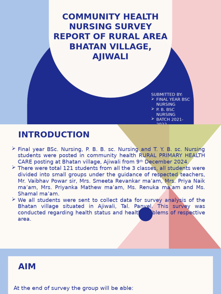 Community Health Nursing Survey Report of Rural Area | PDF