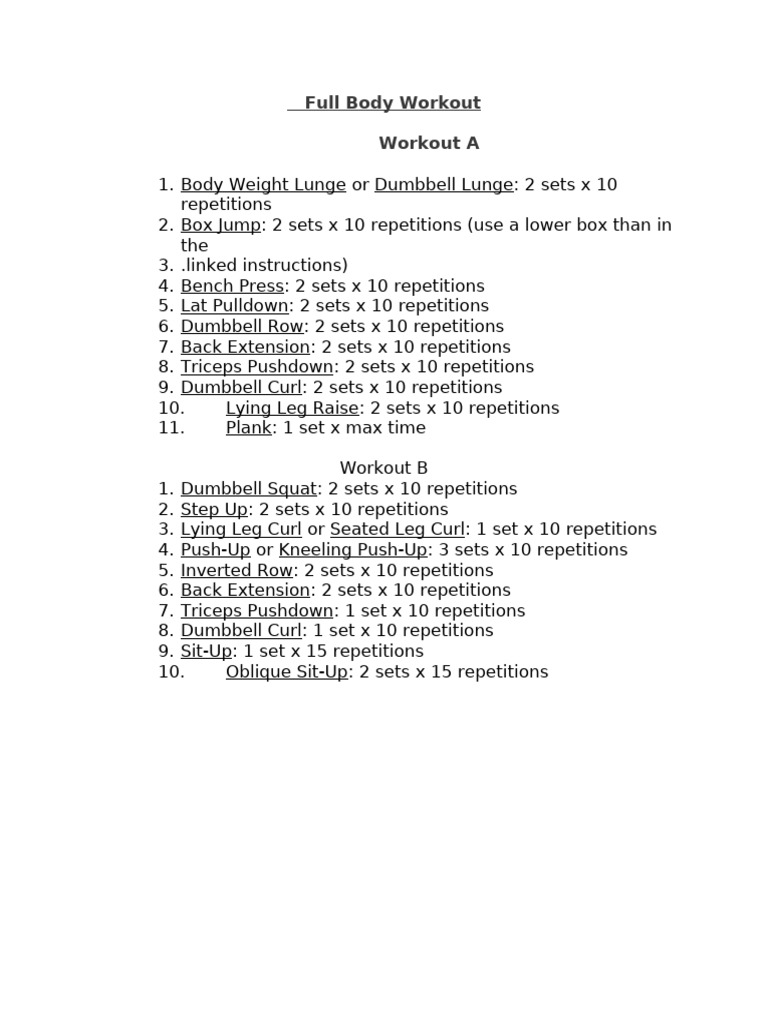 Full Body Workout | PDF