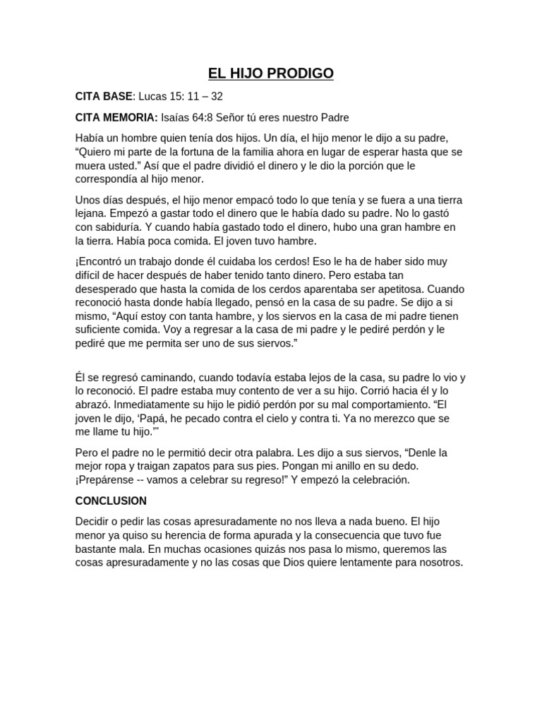 El Hijo Prodigo | PDF