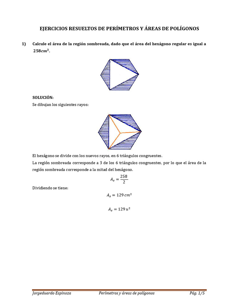 Ejercicios de Perímetros y Áreas | PDF | Triángulo | Geometría