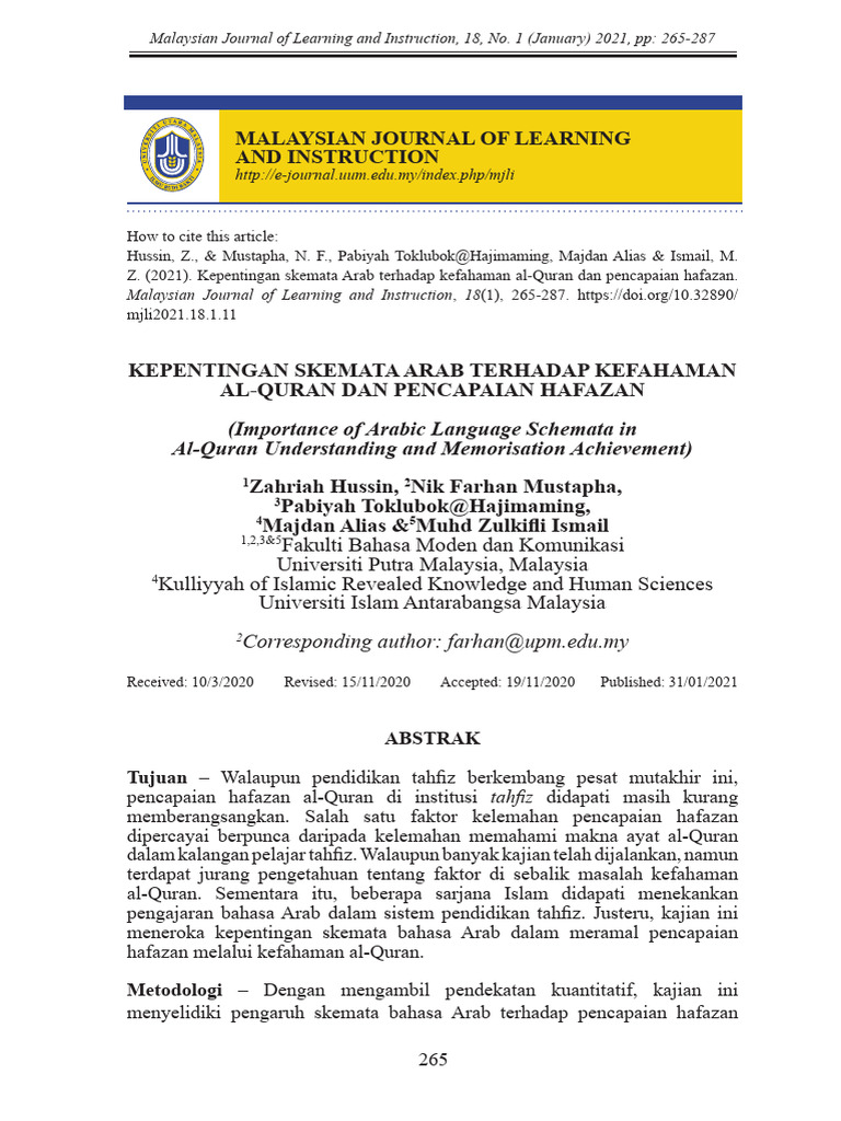 Kepentingan Skemata Arab Terhadap Kefahaman | PDF