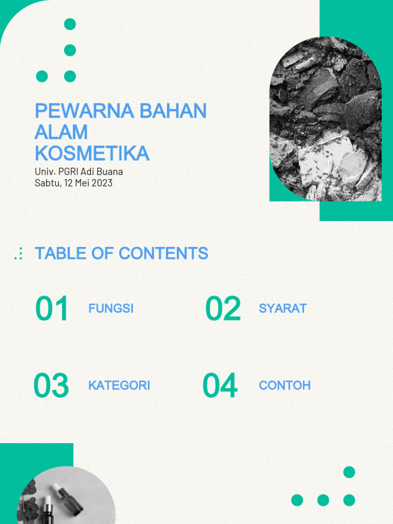 Pewarna Alami dan Sintetis dalam Kosmetika | PDF