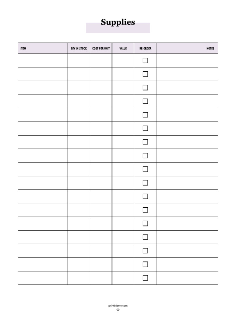 Business Supply List PrintBlame Version 15 1 | PDF