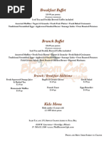 Chiefs Boma Buffet Pricing Details | PDF | Restaurants | Buffet