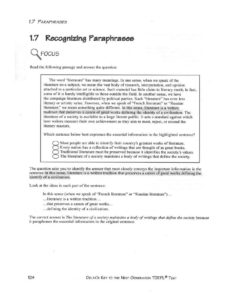 Reading Paraphrases | PDF