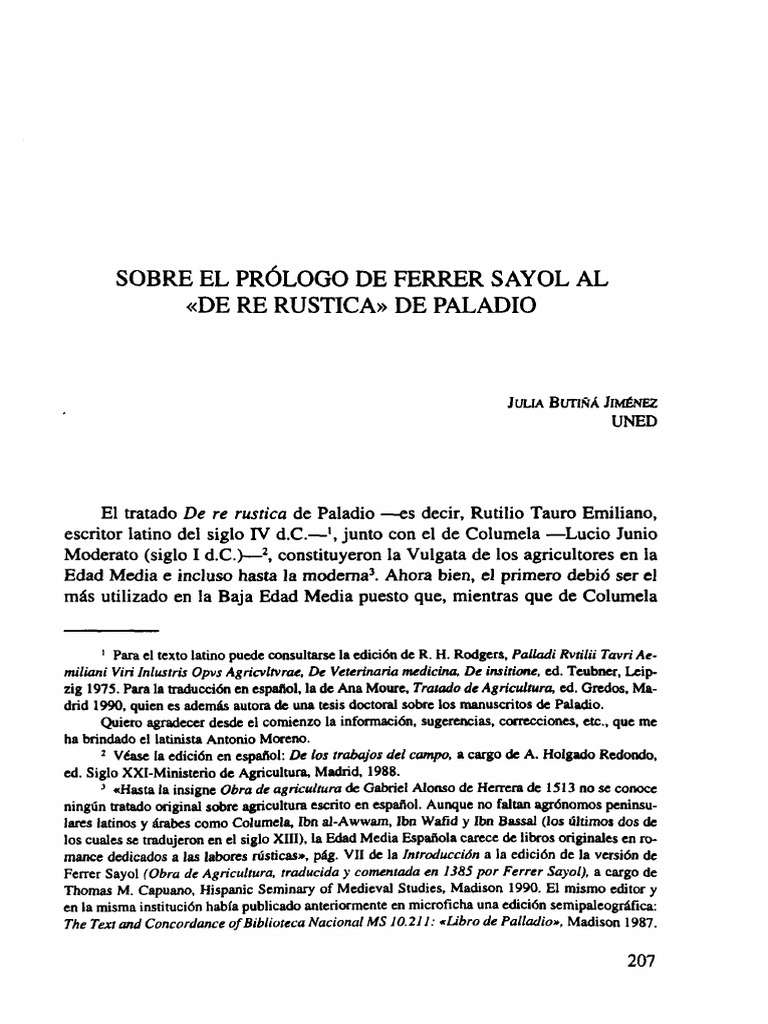 Sobre El Prologo de Ferrer Sayol Al de Re Rustica | PDF | Traducciones