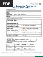Food Poisoning Investigation Form Version 3 - 0 - 0 | PDF | Foodborne ...