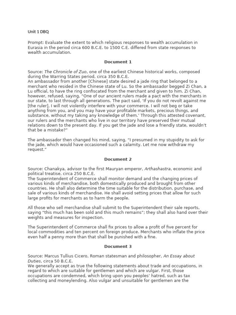 Unit 1 DBQ | PDF