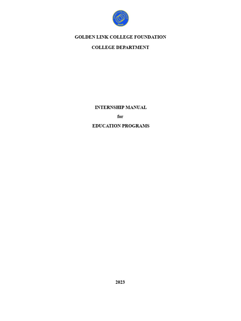 GLC Teacher Internship Manual | PDF | Teachers | Learning