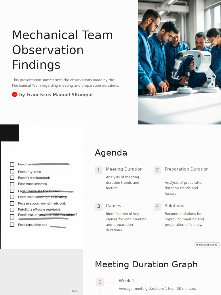 Mechanical Team Observation Findings | PDF | Communication | Economies