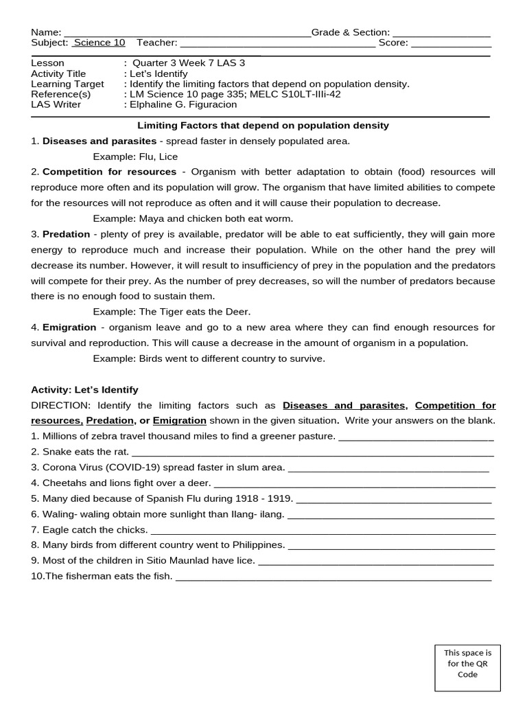 Science 10 Q3 Week 7 Las 3 | PDF | Predation | Parasitism