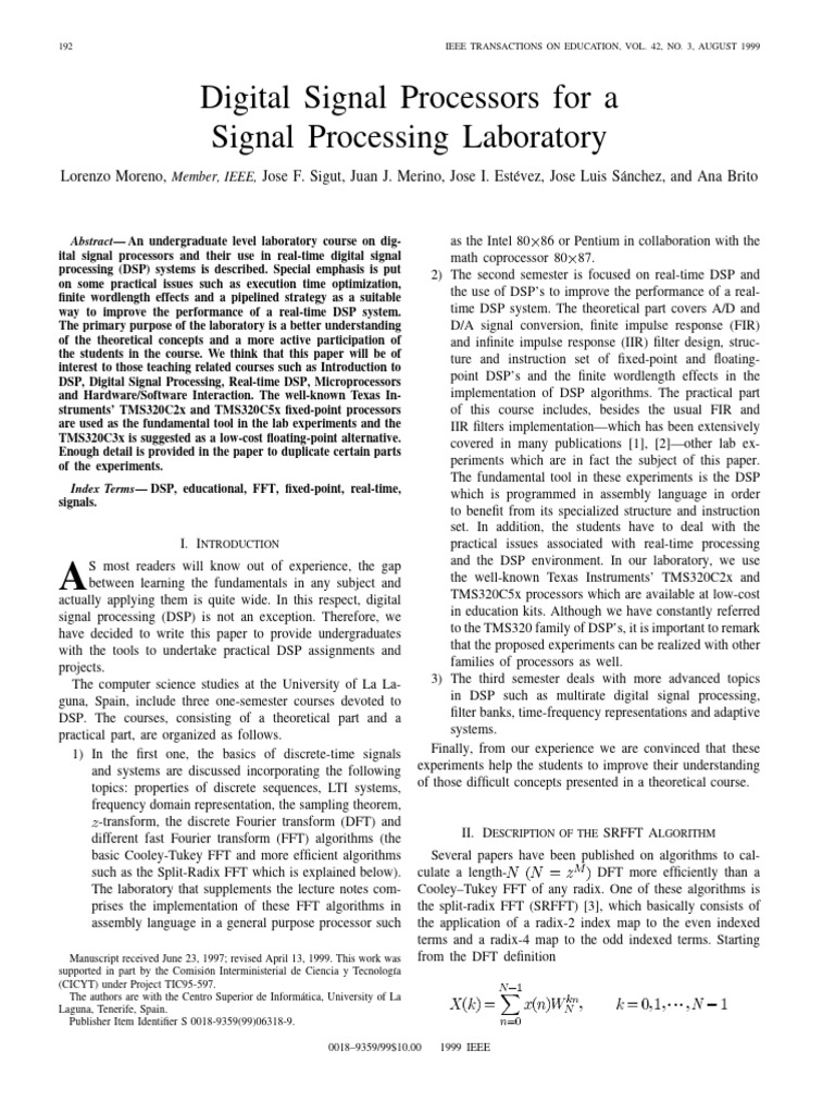 Digital Signal Processors For A Signal P | PDF | Fast Fourier Transform | Digital Signal Processing