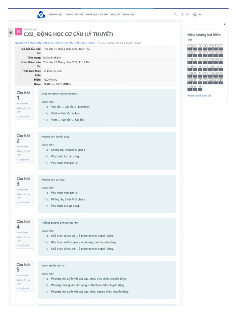 Screencapture e Learning Hcmut Edu VN Mod Quiz Review PHP 2023 09-15-23 ...