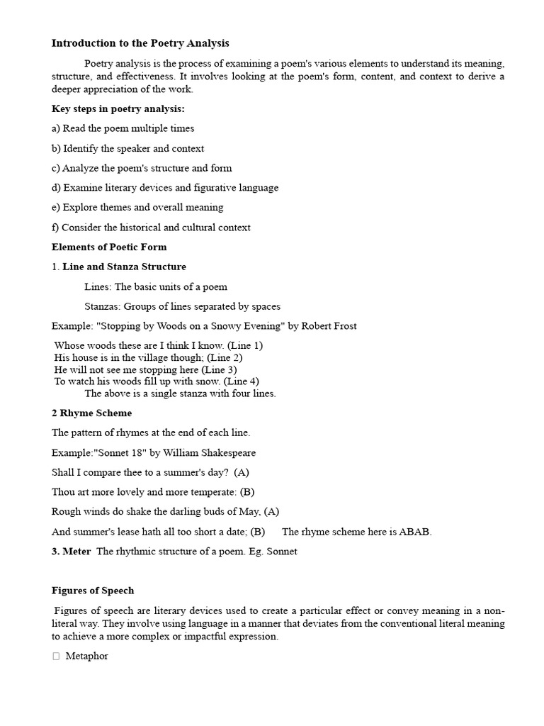 Introduction To Poetry Analysis | PDF | Poetry | Poetics