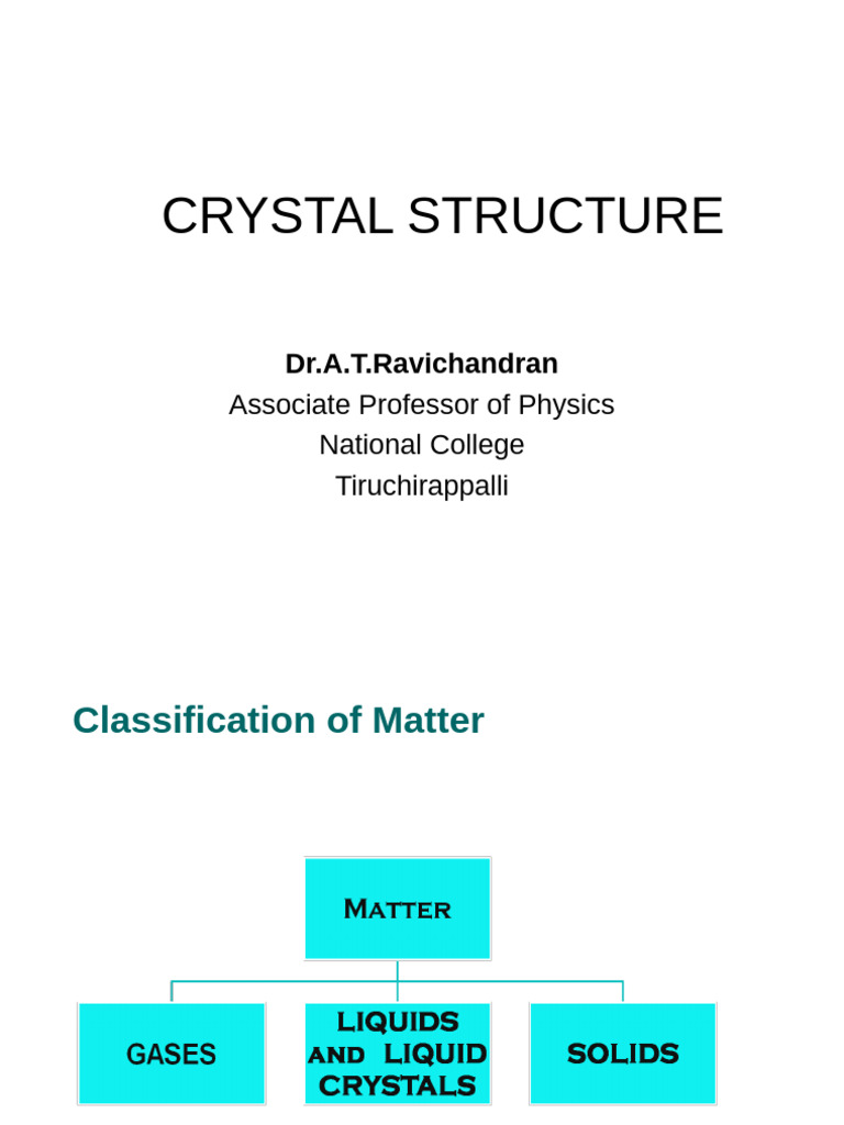 III UG- Crystal Structure | PDF | Crystal Structure | Crystal