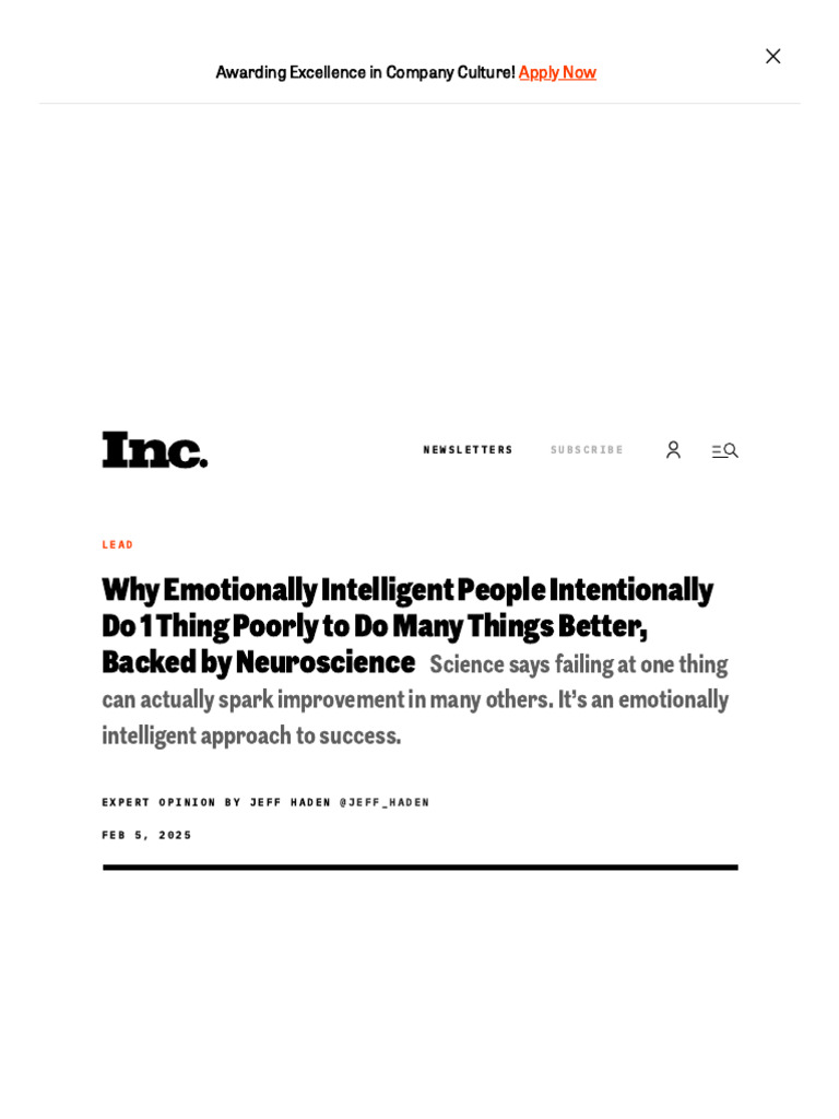 Why Emotionally Intelligent People Intentionally Do 1 Thing Poorly To ...