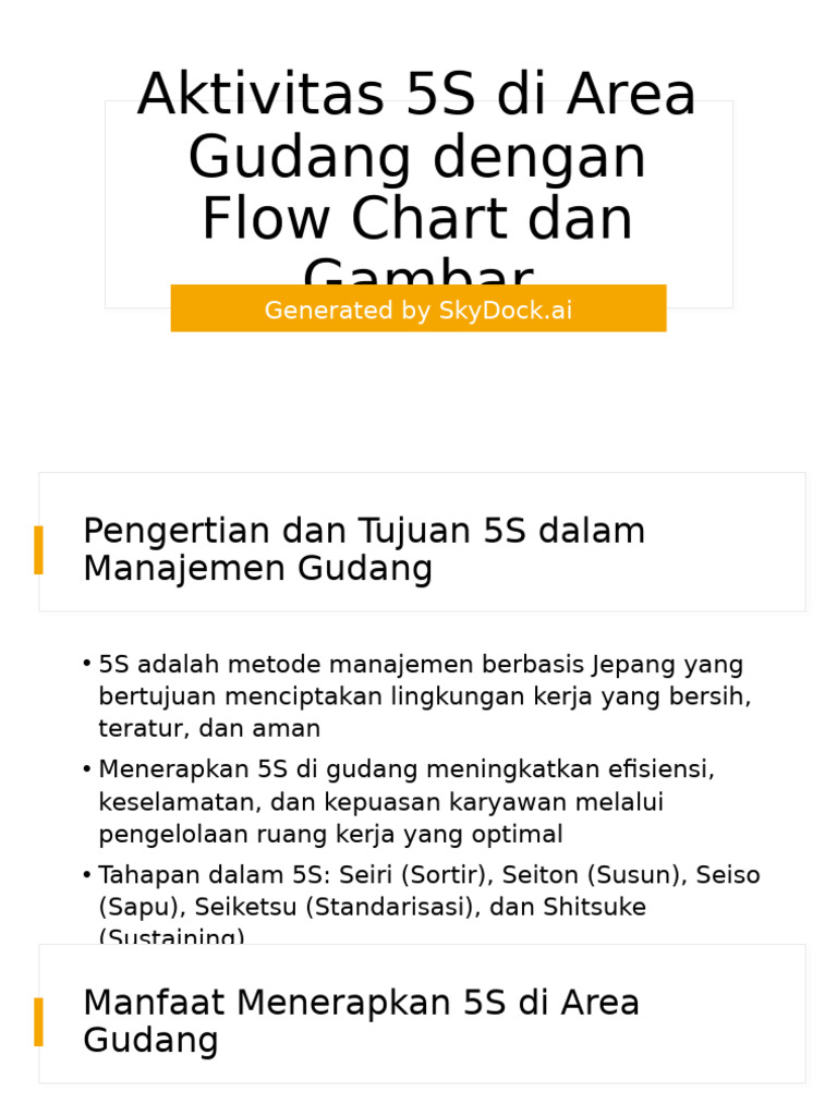 Aktivitas 5S Di Area Gudang Dengan Flow Chart Dan Gambar | PDF