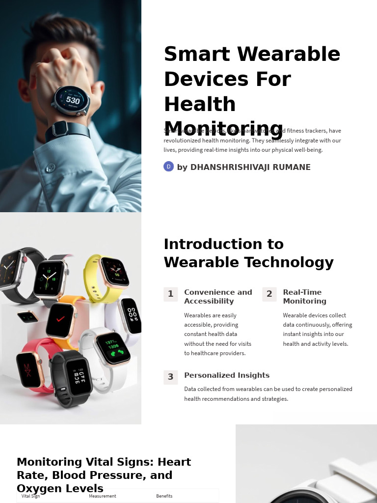 Smart Wearable Health Monitoring Devices | PDF | Wearable Technology ...