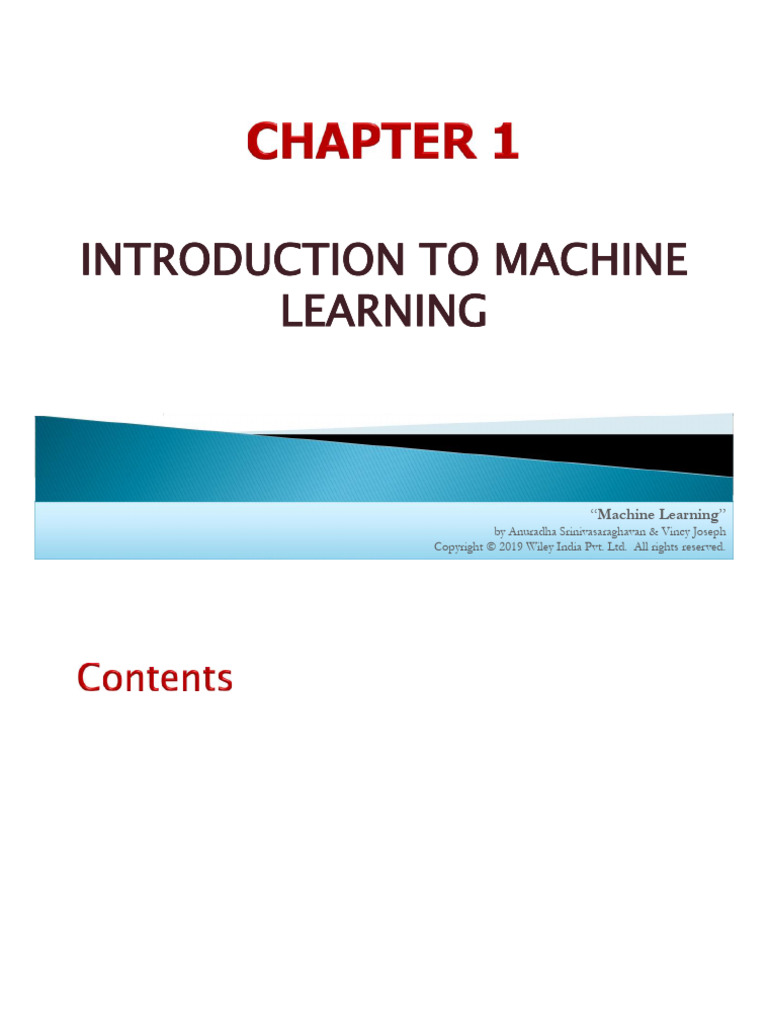 Chapter 1 Introduction To Ml Vincy Joseph Pdf Machine Learning