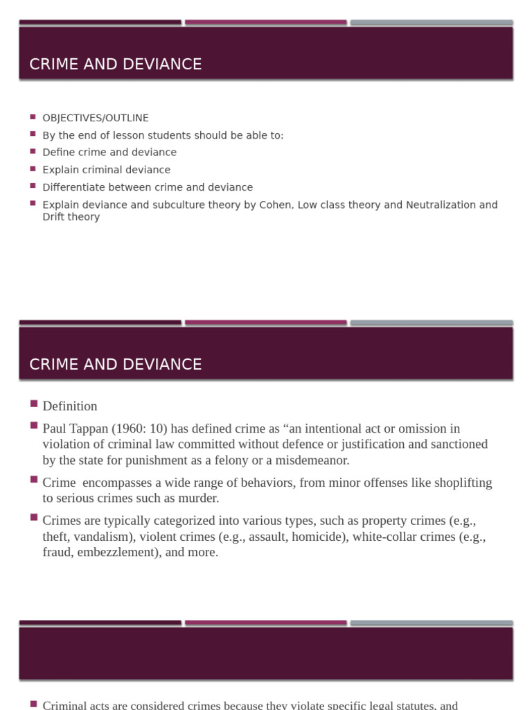 Crime and Deviance | PDF | Deviance (Sociology) | Crimes